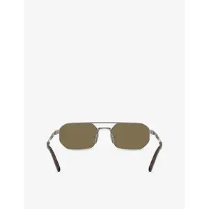 Prada Pr D53s Irregular-frame Metal Sunglasses