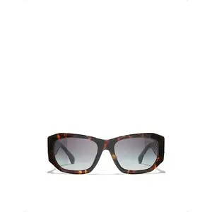 Chanel Rectangular Acetate Sunglasses - Brown