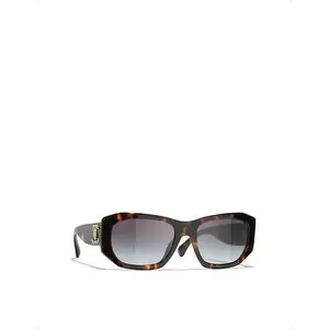 Chanel Rectangular Acetate Sunglasses - Brown