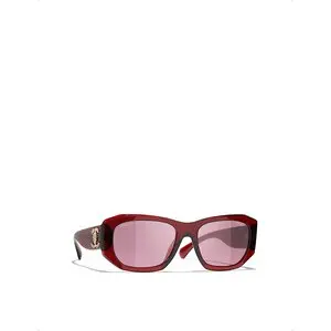 Chanel Ch5554 Rectangular-frame Acetate Sunglasses