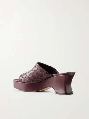 Bottega Veneta Rosita Leather Wedge Mules