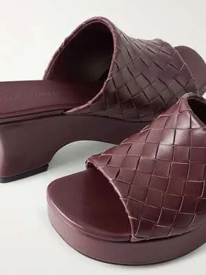 Bottega Veneta Rosita Leather Wedge Mules