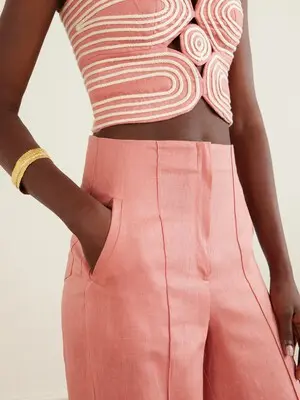 ANDRES OTALORA La Promesa Wide-leg Linen Pants