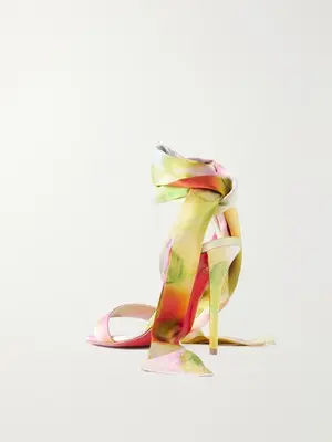 CHRISTIAN LOUBOUTIN Miss Z Printed Satin Sandals - Multi