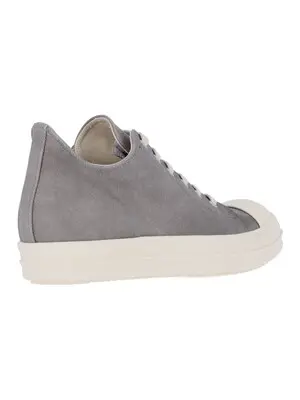 Rick Owens Low Top Cotton Canvas Sneakers - Gray
