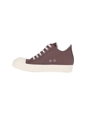 Rick Owens Leather Low-top Sneakers - Purple