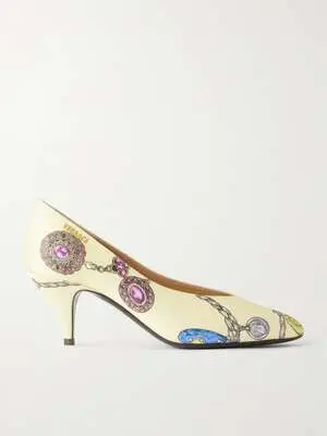 Versace Tina Printed Satin Pumps