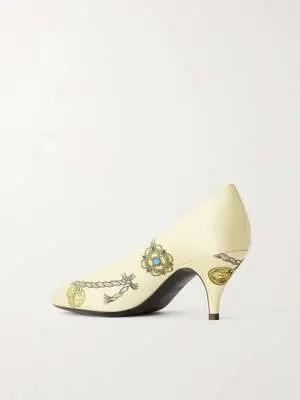 Versace Tina Printed Satin Pumps