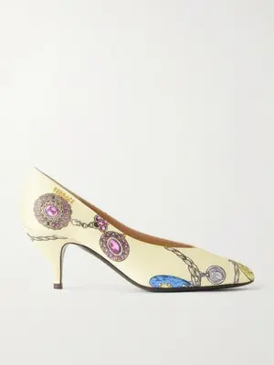 Versace Tina Printed Satin Pumps - Multi