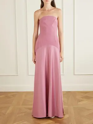 Solace London Mae Satin-trimmed Crepe Gown