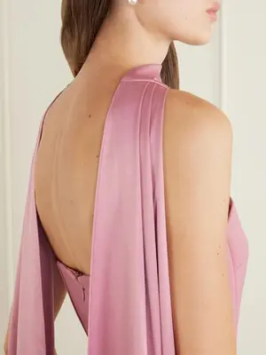 Solace London Mae Satin-trimmed Crepe Gown