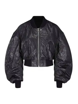 Rick Owens Lambskin Bomber Jacket - Black