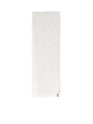 Loewe Scarf In Wool And Silk Blend - Cream