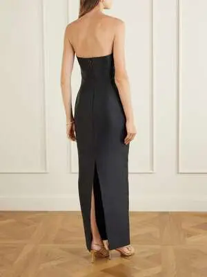Solace London Ingrid Pleated Satin-twill Gown
