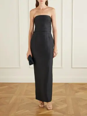 Solace London Ingrid Pleated Gown - Black