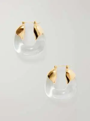 LIZZIE FORTUNATO Gold-plated And Resin Hoop Earrings - Blue