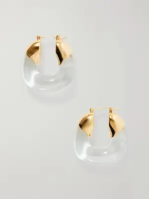 LIZZIE FORTUNATO Gold-plated And Resin Hoop Earrings - Blue
