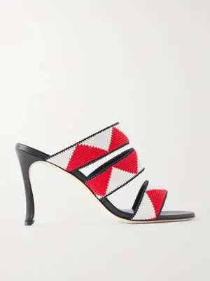 Manolo Blahnik Capro 90 Woven Sandals - Red
