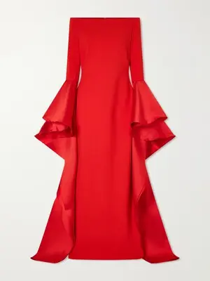 Solace London Astria Draped Gown - Red