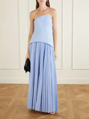 Solace London Britt Pleated Crepe Gown