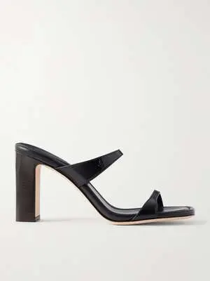 JIMMY CHOO Lucian 85 Leather Mules - Black