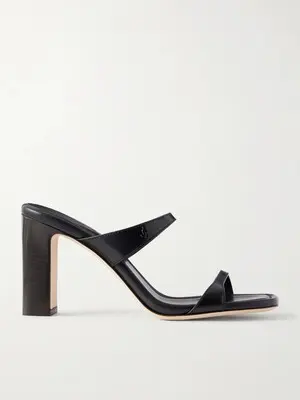 JIMMY CHOO Lucian 85 Leather Mules - Black