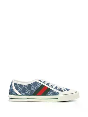 Gucci Gg Supreme Web Detail Sneakers - Blue