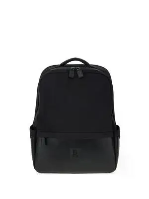 Boggi Milano Logo Patch Backpack - Black