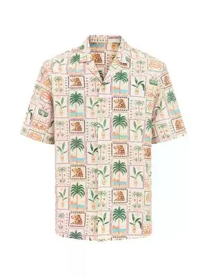 REVOLUTION Graphic-print Short-sleeved Shirt - Neutrals
