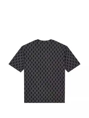 Emporio Armani Monogram-print Short-sleeve T-shirt - Black