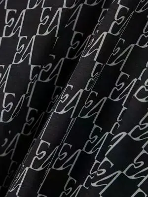 Emporio Armani Monogram-print Short-sleeve T-shirt - Black
