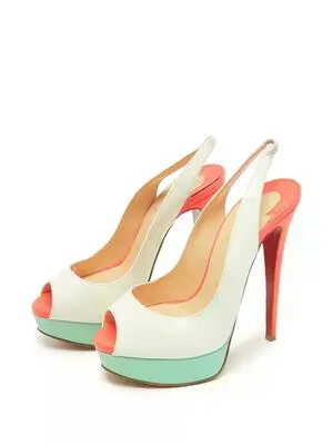 CHRISTIAN LOUBOUTIN Lady Peep Platform Sandals - White