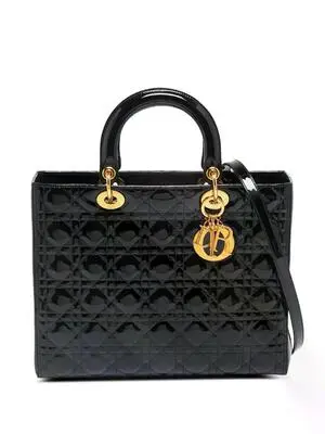 Dior Lady Cannage Tote Bag - Black