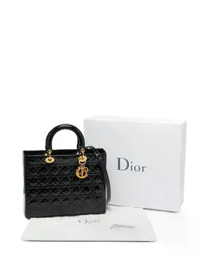 Dior Lady Cannage Tote Bag - Black