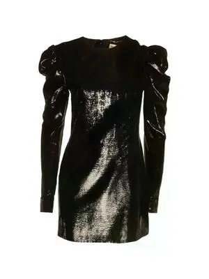 Saint Laurent Puff-sleeve Mini Dress - Black