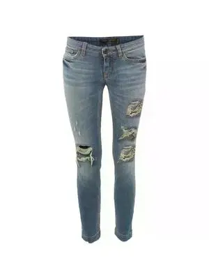 Dolce & Gabbana Distressed Ripped Slim Fit Jeans