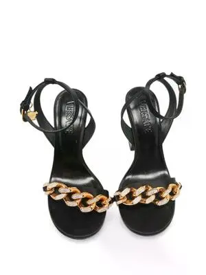 Versace Medusa Satin Heeled Sandals