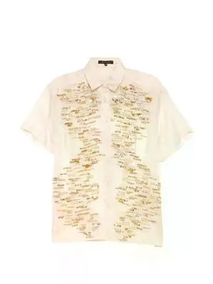 Biyan Silk Organza Beaded Shirt - Neutrals