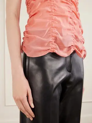 Khaite Inara Ruched Silk-blend Camisole - Orange