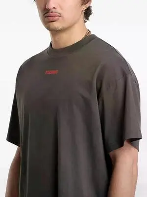 PLEASURES Logo-print Drop-shoulder T-shirt