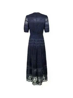 Saloni Lea Lace Panel Dress