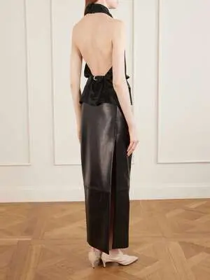 Khaite Rone Satin Halterneck Blouse