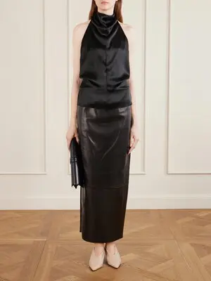 Khaite Rone Satin Halterneck Blouse