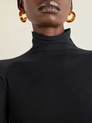 Alaïa Gold-tone Resin Hoop Earrings