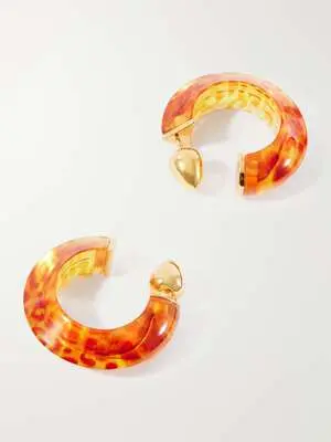 Alaïa Gold-tone Resin Hoop Earrings