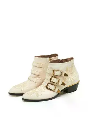 Chloé Susanna Buckled Ankle Boots - Neutrals