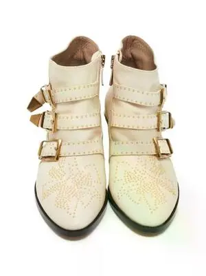 Chloé Susanna Buckled Ankle Boots - Neutrals