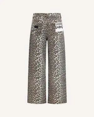 GANNI Animal Print Jeans