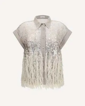 Brunello Cucinelli Fringe Shirt