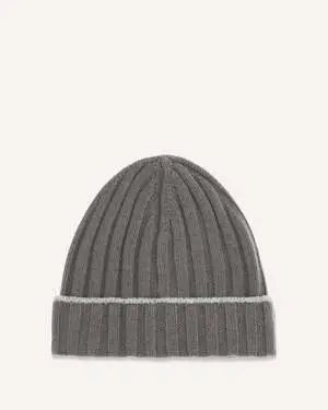 Brunello Cucinelli Cashmere Ribbed Beanie Hat - Green